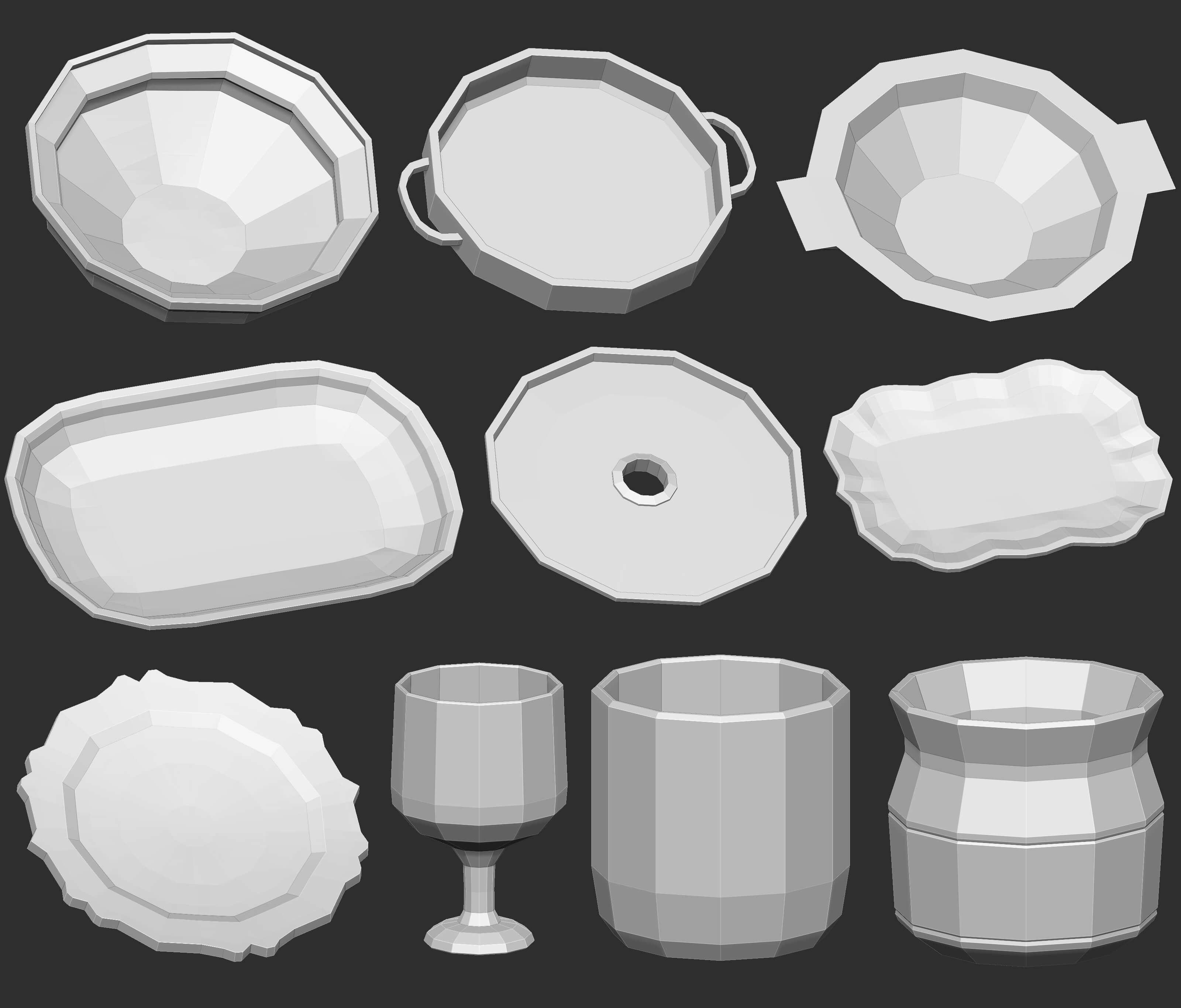 90 Kitchen Utensil, Crockery and Pottery Shapes IMM Zbrush - Brush or ...