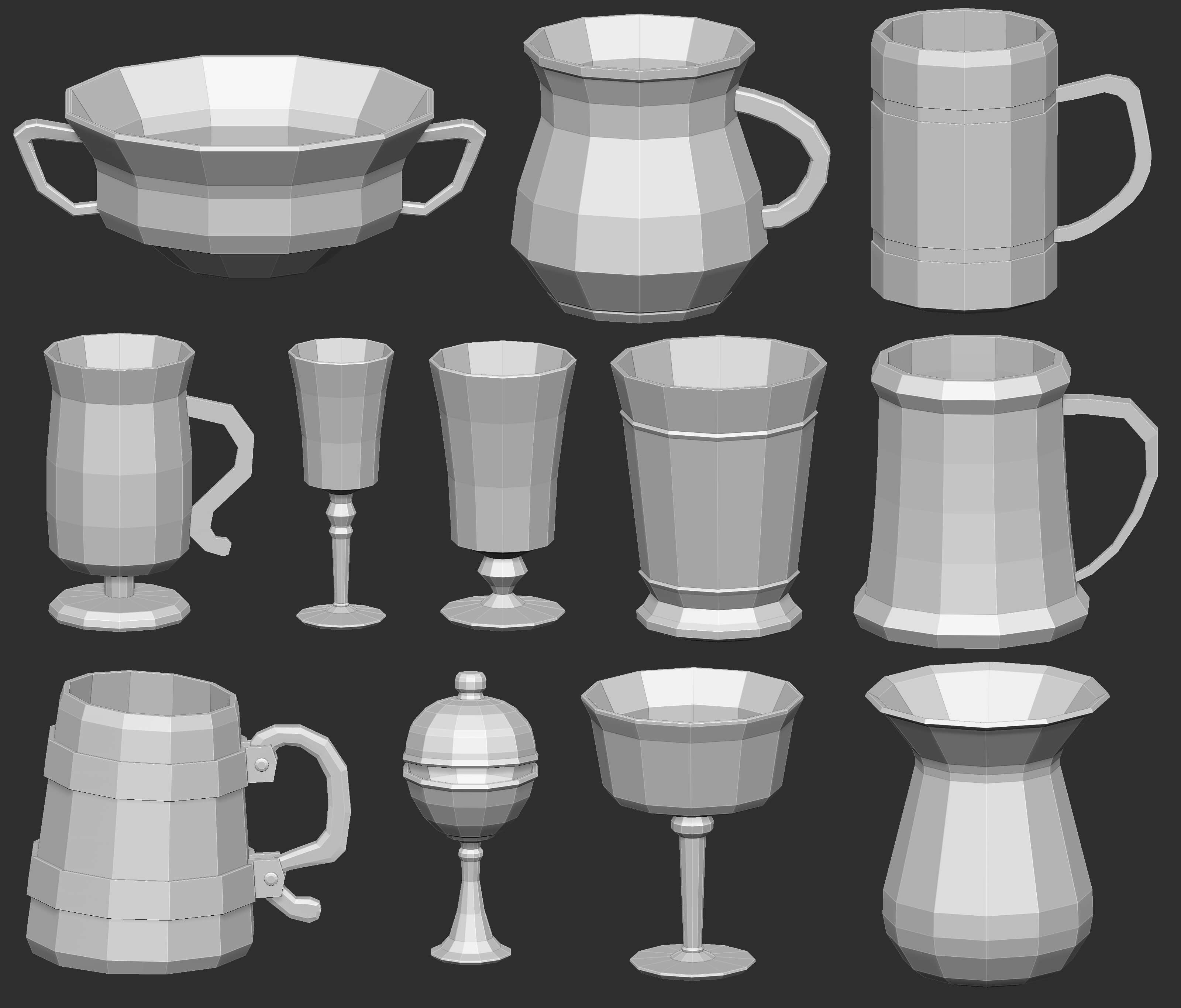 90 Kitchen Utensil, Crockery and Pottery Shapes IMM Zbrush - Brush or ...