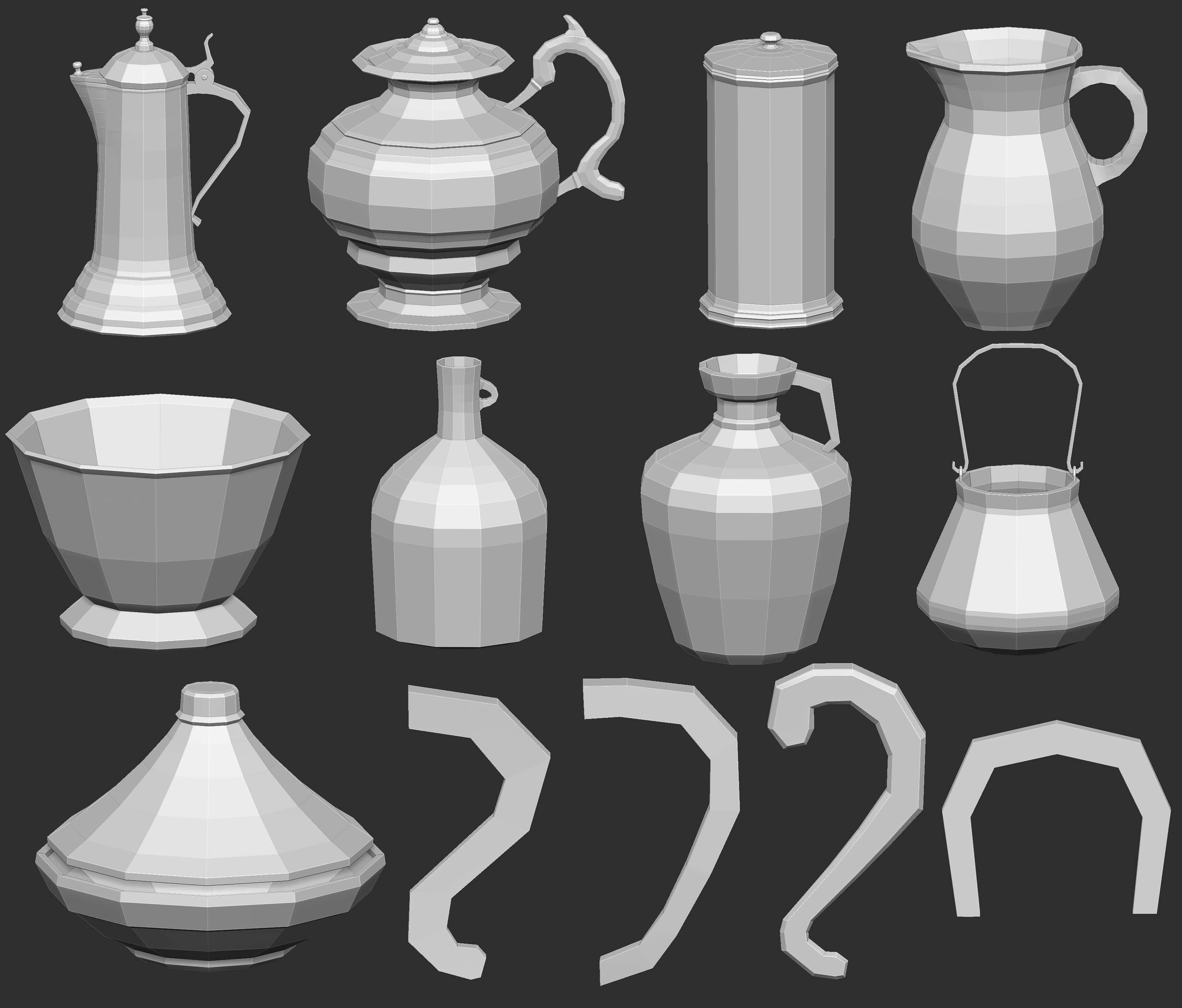 90 Kitchen Utensil, Crockery and Pottery Shapes IMM Zbrush - Brush or ...