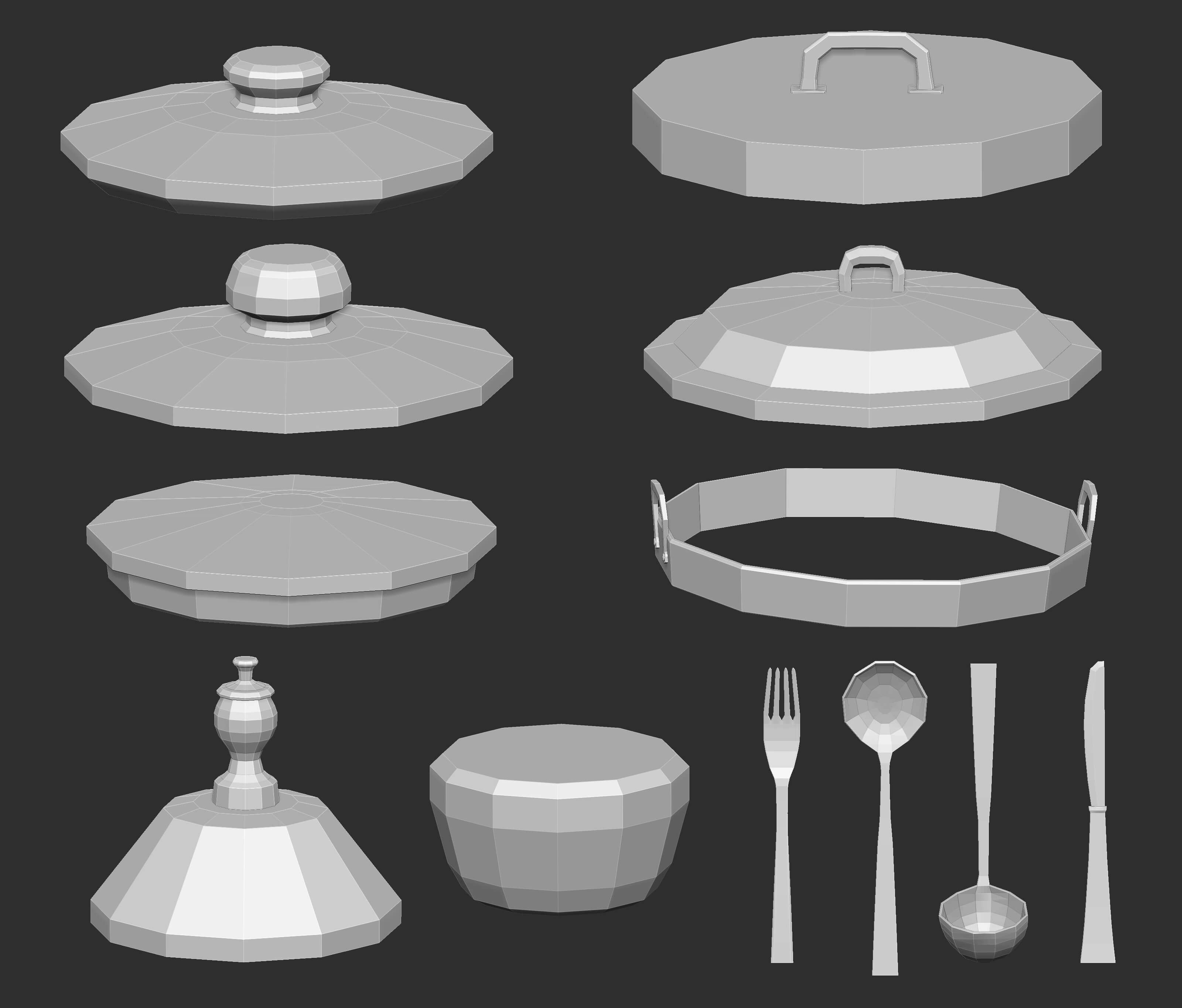 90 Kitchen Utensil, Crockery and Pottery Shapes IMM Zbrush - Brush or ...