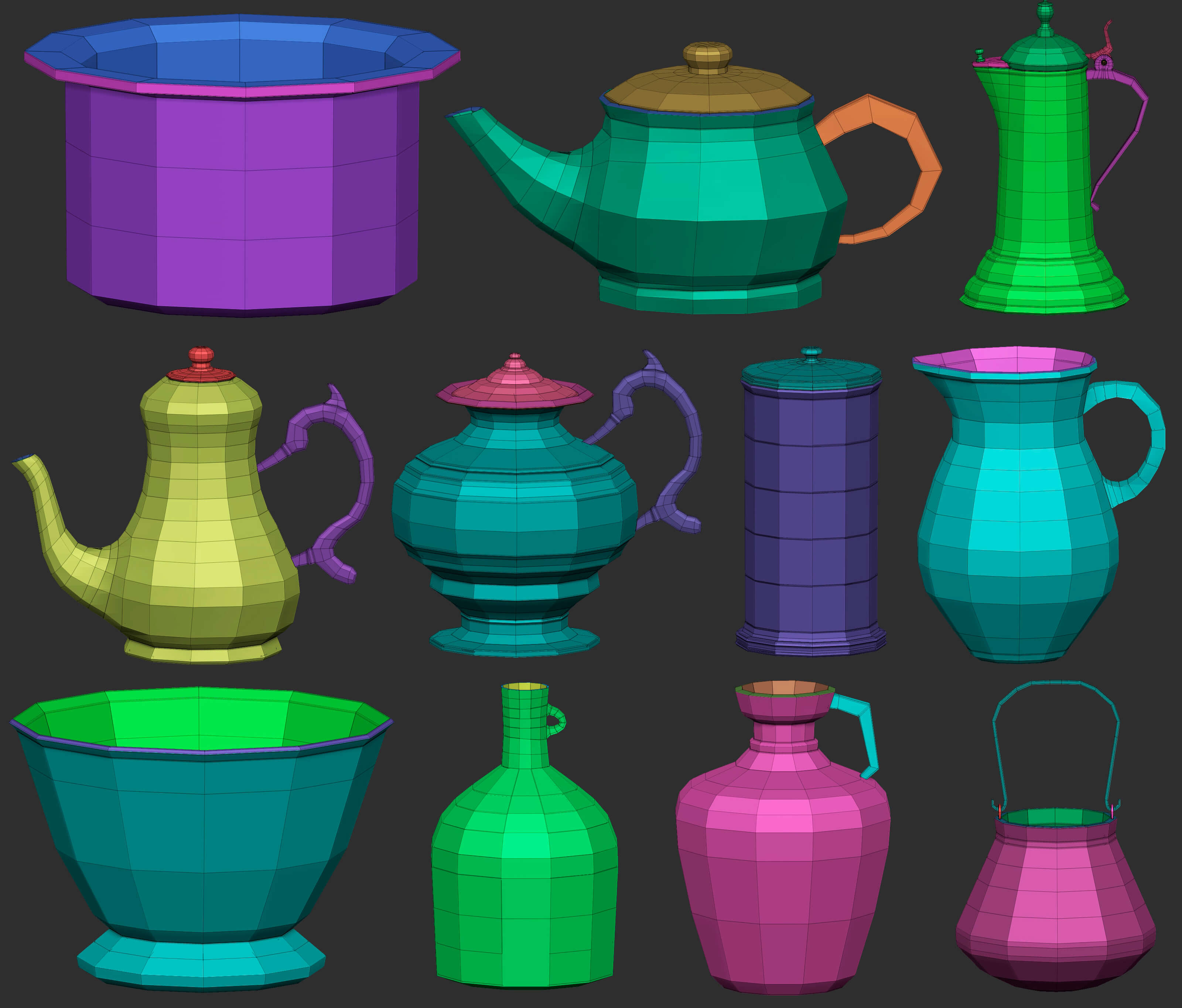 90 Kitchen Utensil, Crockery and Pottery Shapes IMM Zbrush - Brush or ...