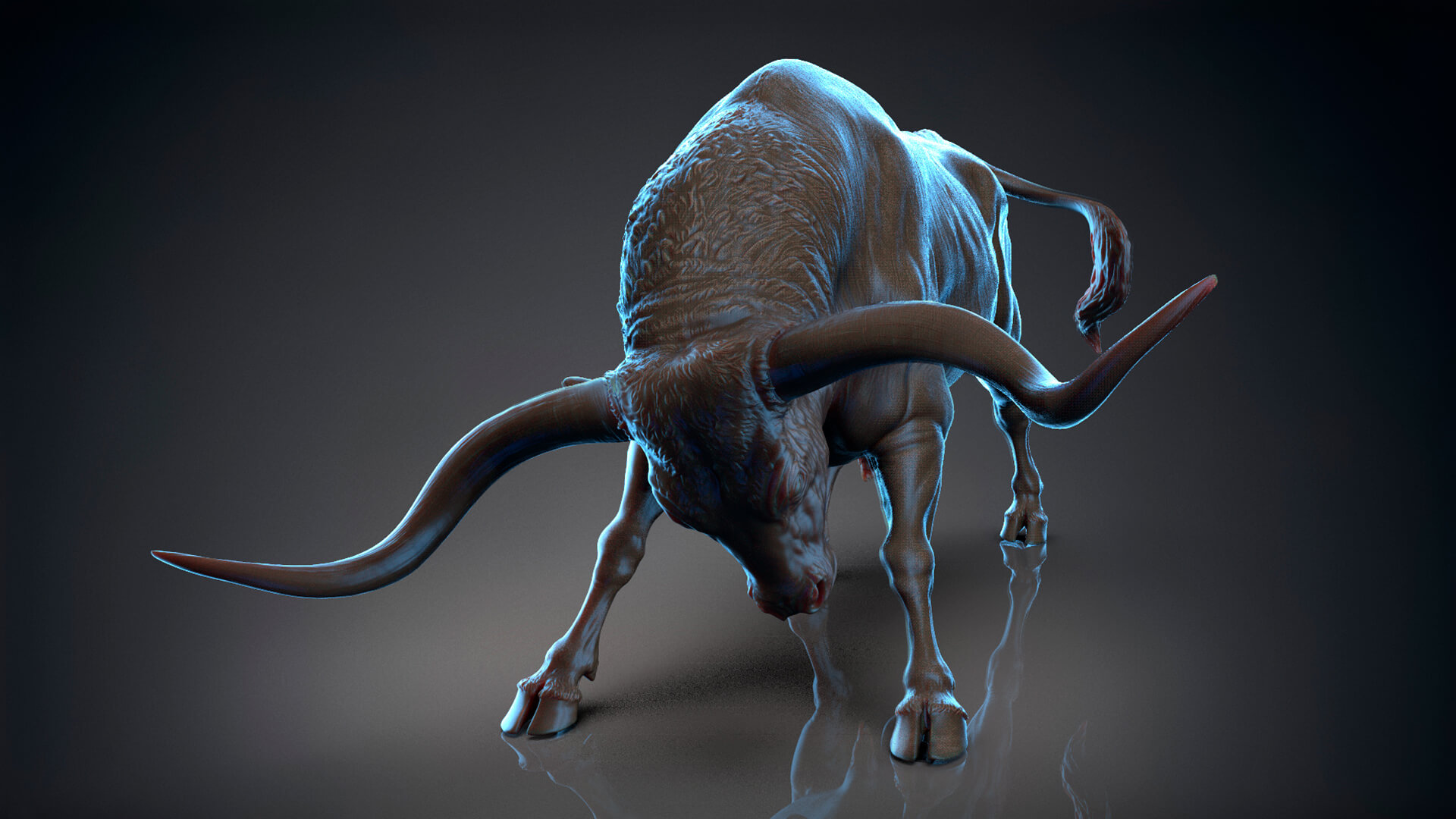 Bull - Texas Longhorn - 3D Sculpting 3D Print Model by BreathTime
