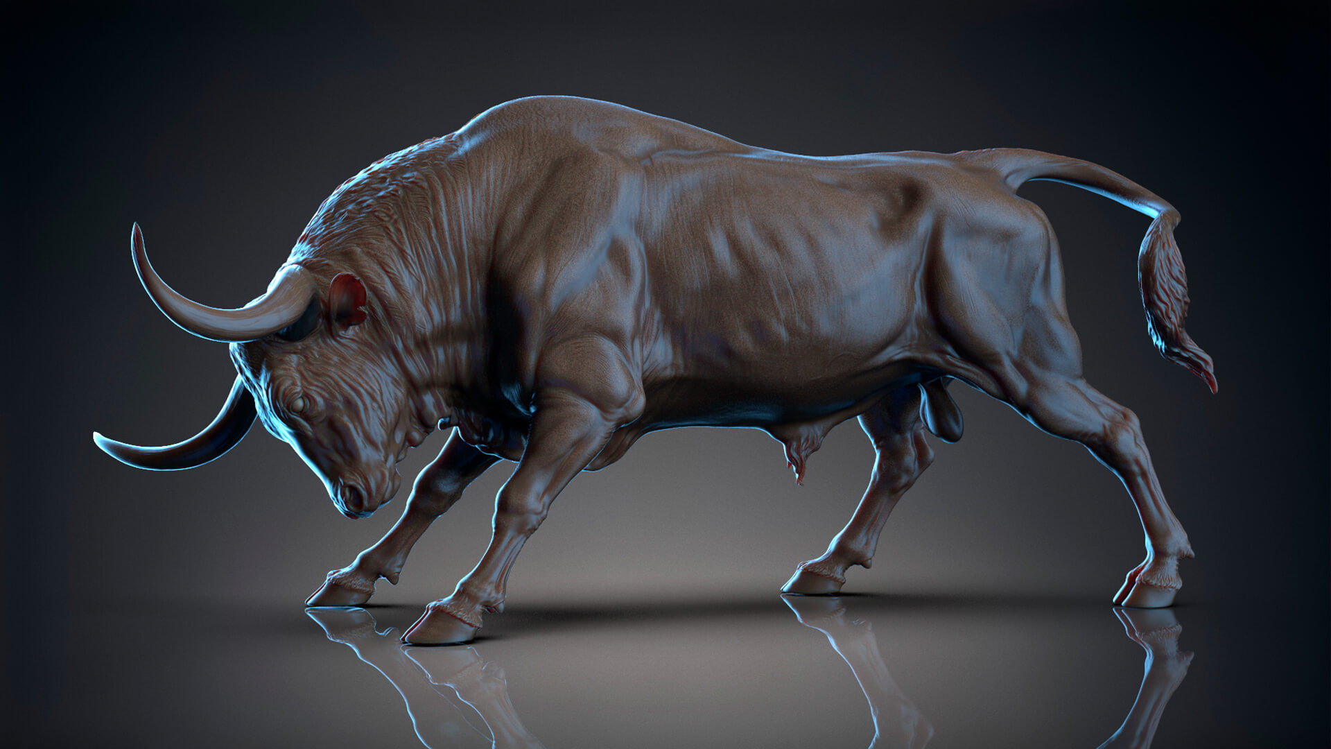 Bull - Texas Longhorn - 3D Sculpting 3D Print Model by BreathTime