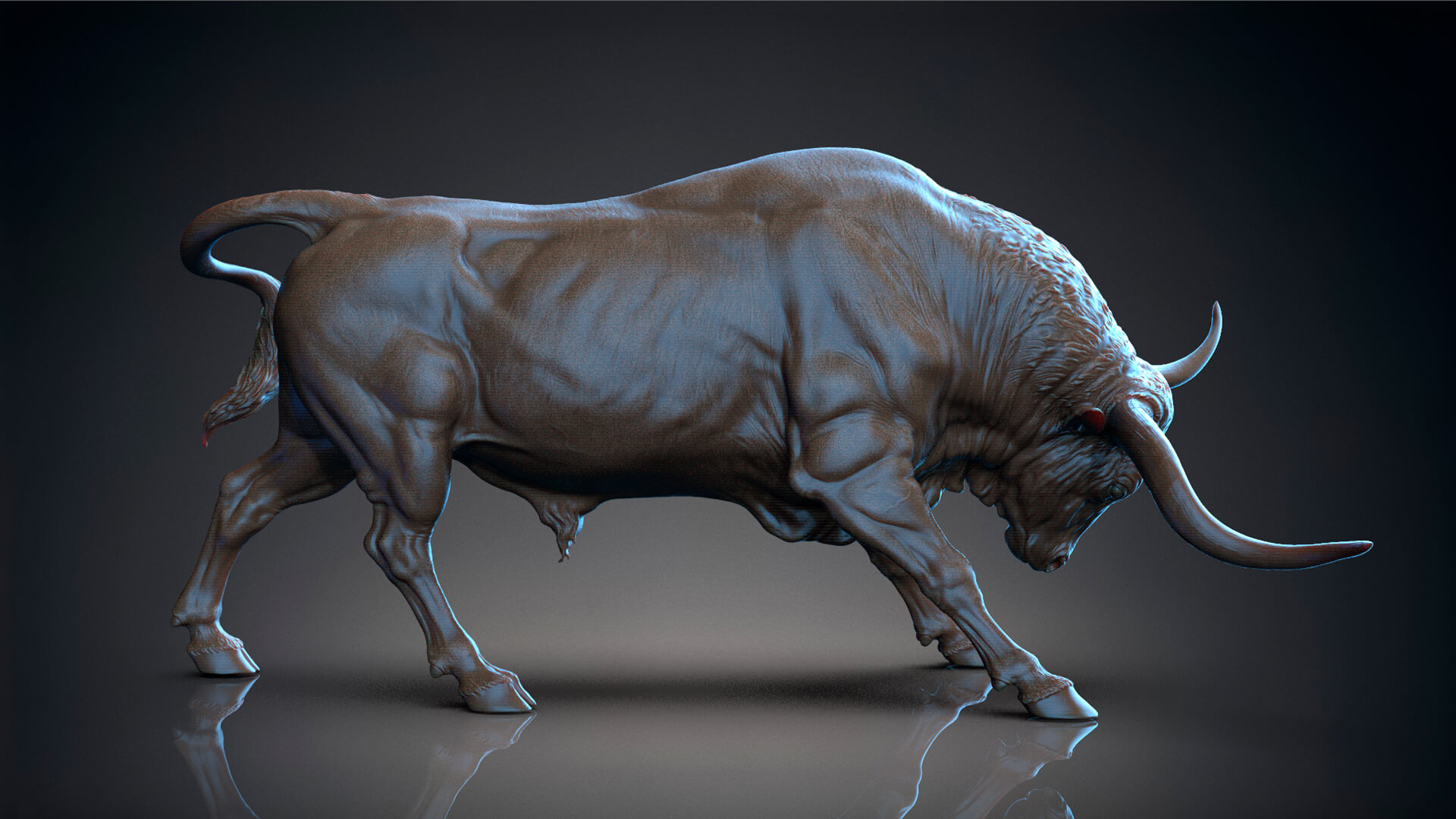 Bull - Texas Longhorn - 3D Sculpting 3D Print Model by BreathTime