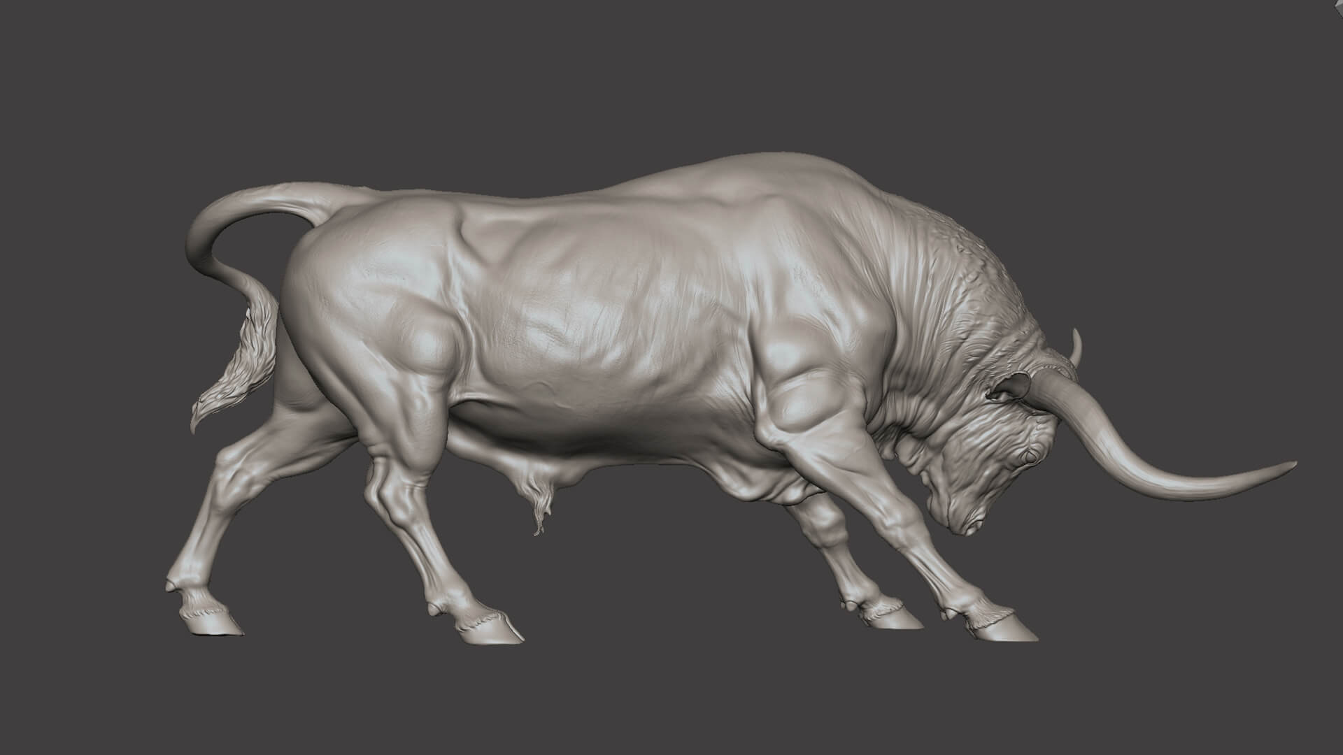 Bull - Texas Longhorn - 3D Sculpting 3D Print Model by BreathTime