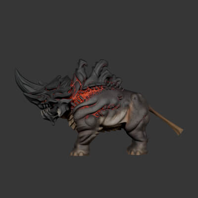 Monster Rhino Creature 3D Model by Brijesh singh