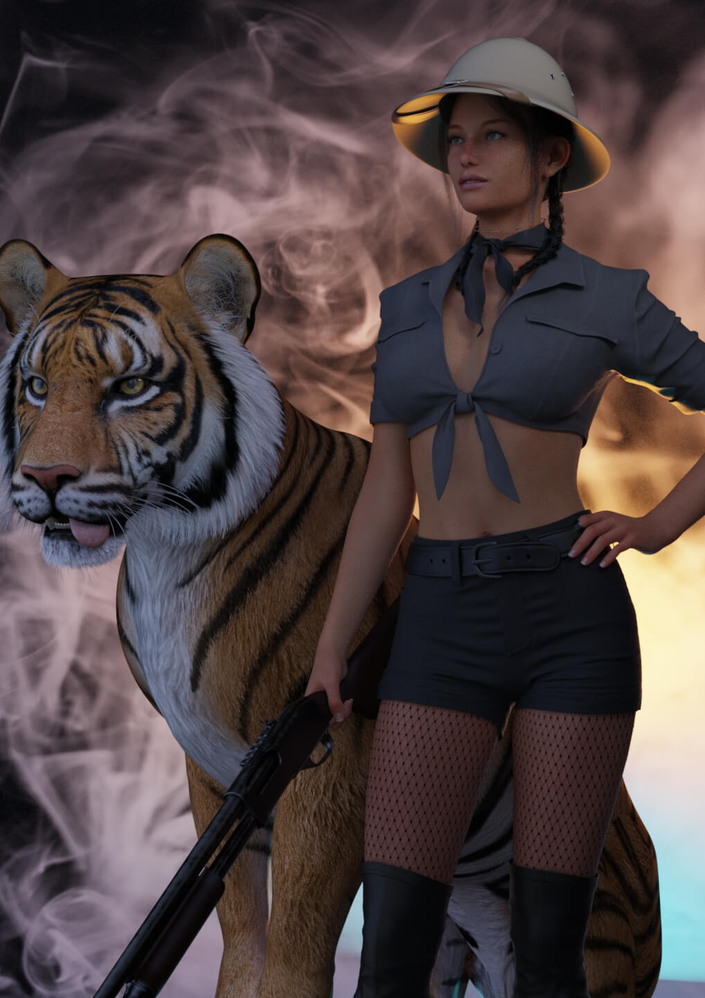 The Huntress 3D Render, Digital Art by Brimmer75