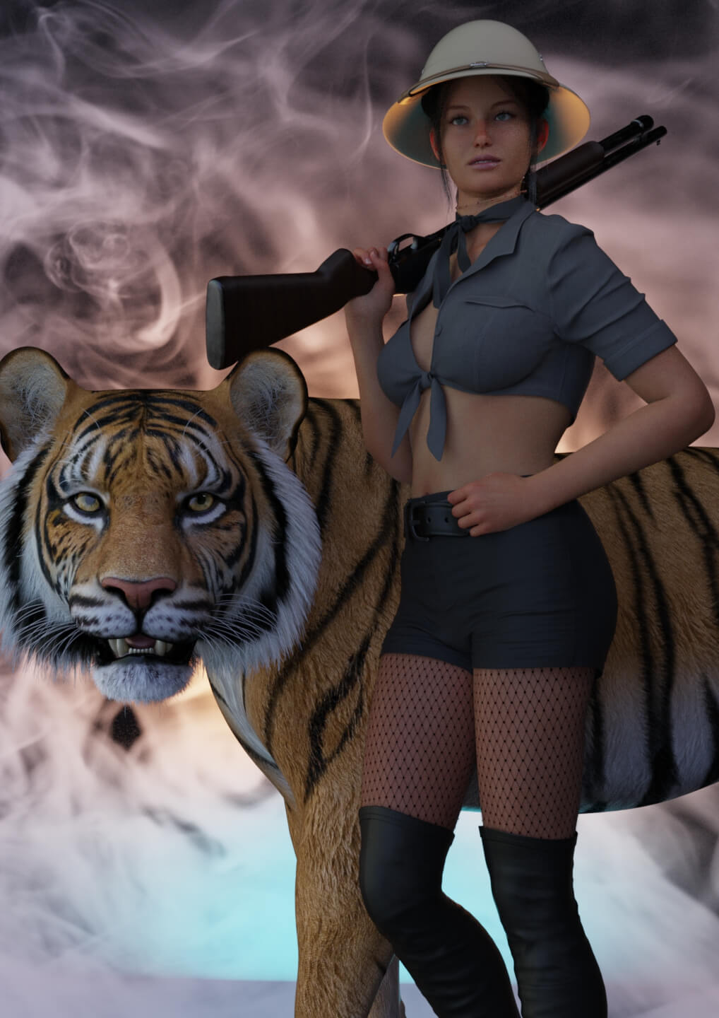 The Huntress 3D Render, Digital Art by Brimmer75