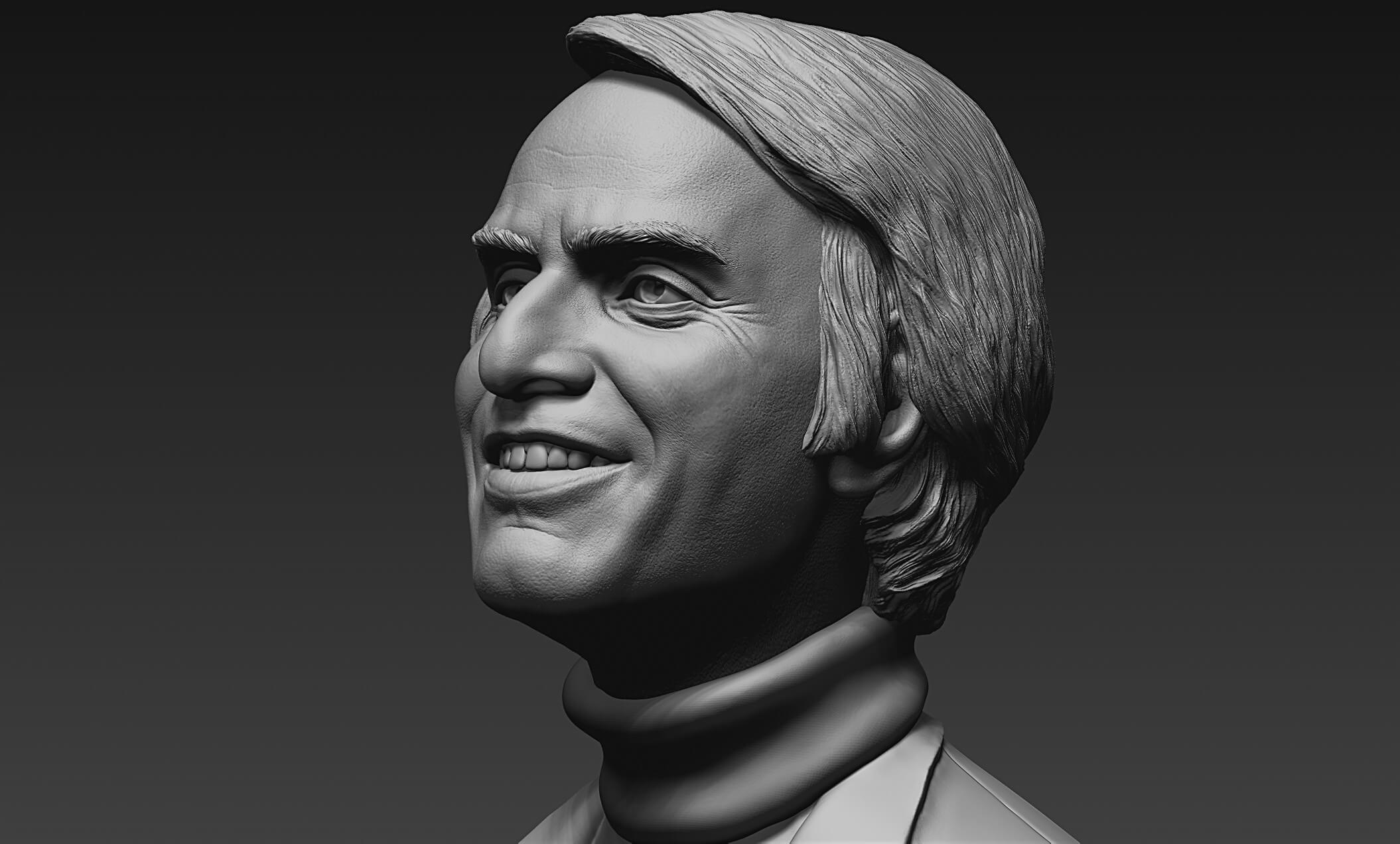 Carl Sagan Bust - 3D Model by brkhy