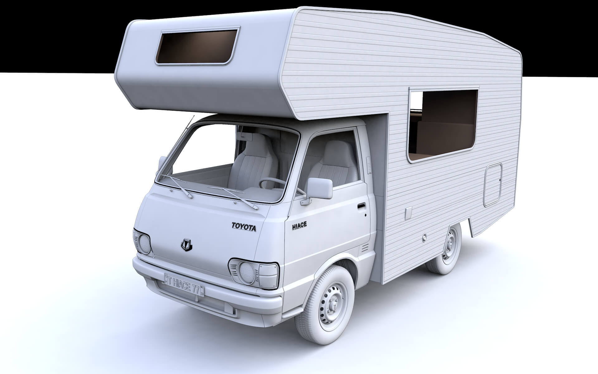 Bischofberger Toyota Hiace Campingbus 1980 - 3D Model by brunomcardoso