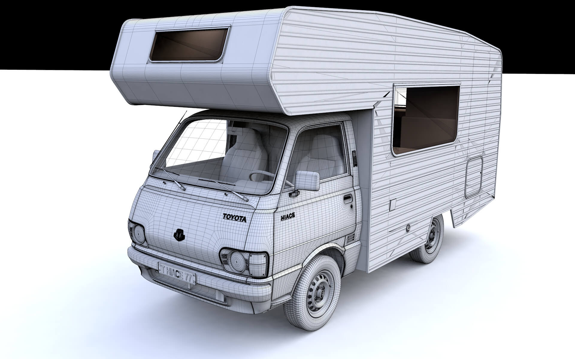 Bischofberger Toyota Hiace Campingbus 1980 - 3D Model by brunomcardoso