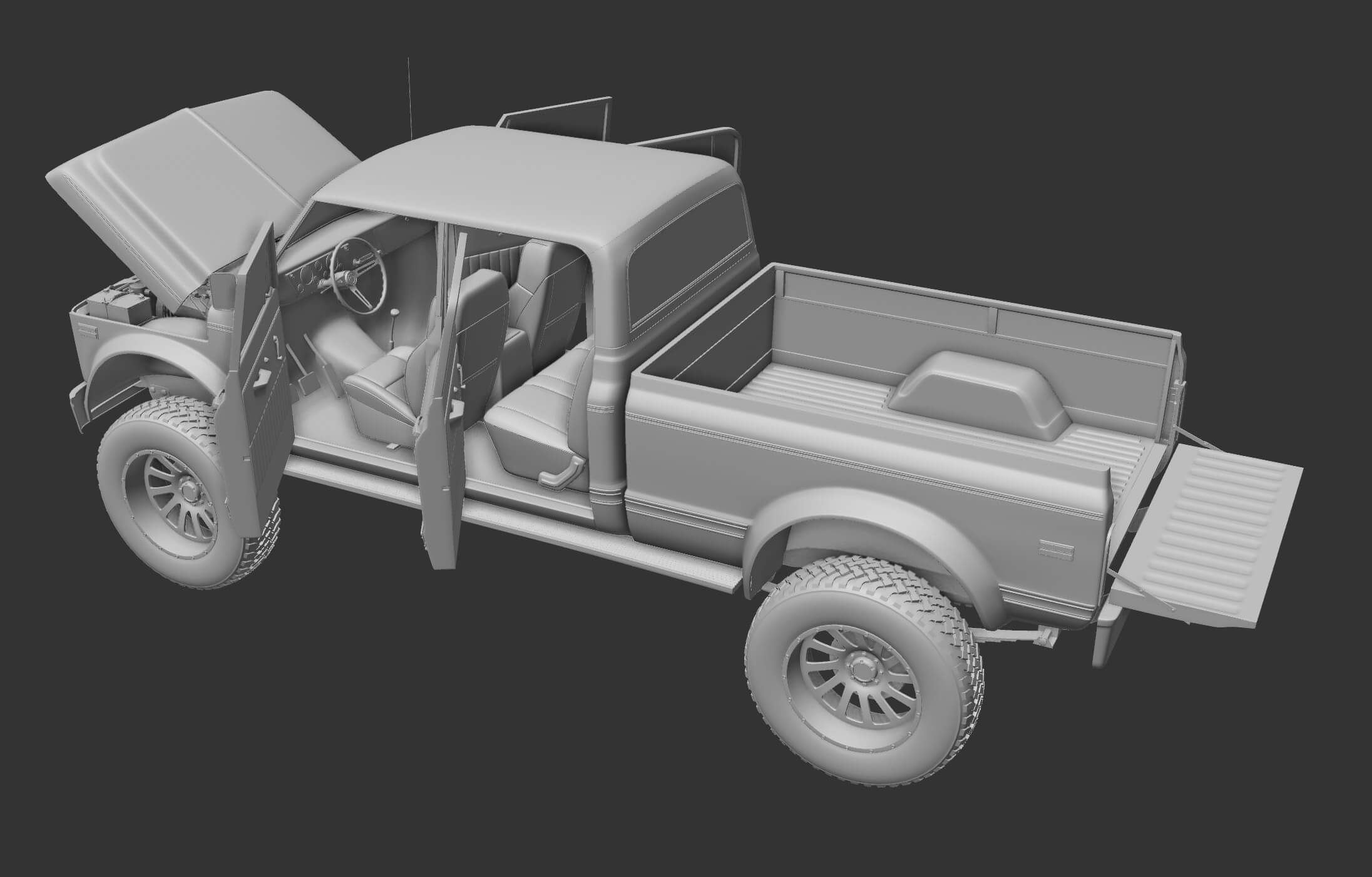 Chevy C40 Custom Pickup Truck 1969 - 3D Model by brunomcardoso