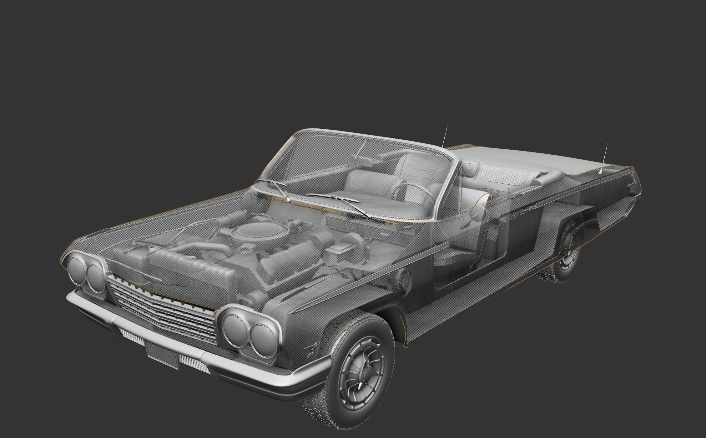 Chevy Impala SS Convertible 1962 - 3D Model by brunomcardoso
