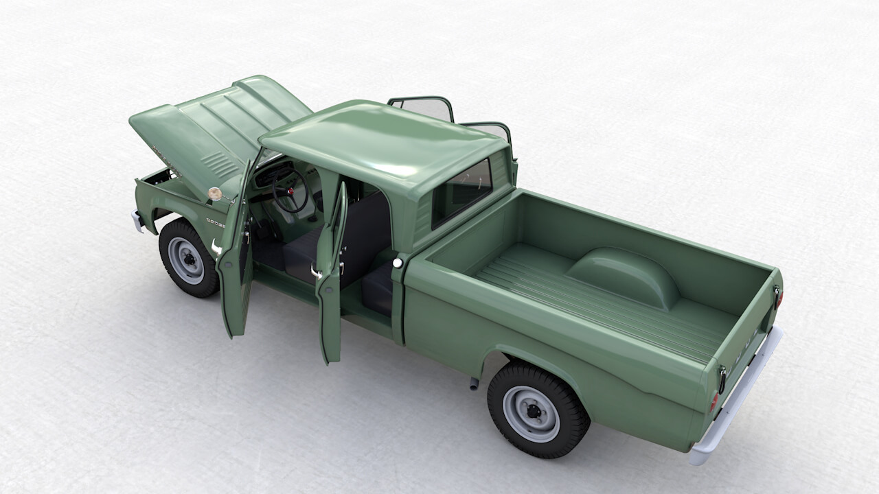 Dodge Power Wagon Crew Cab Truck 1964 - 3D Model by brunomcardoso