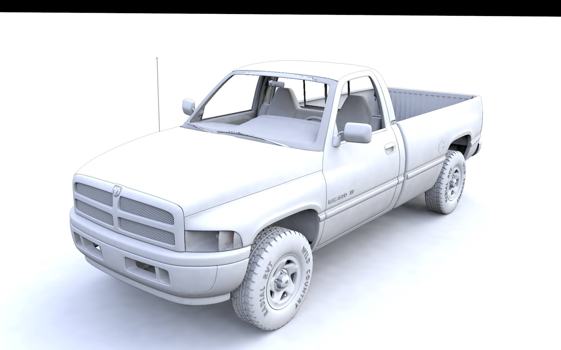 Dodge Ram 1500 V8 Single Cab 1995 - 3D Model by brunomcardoso