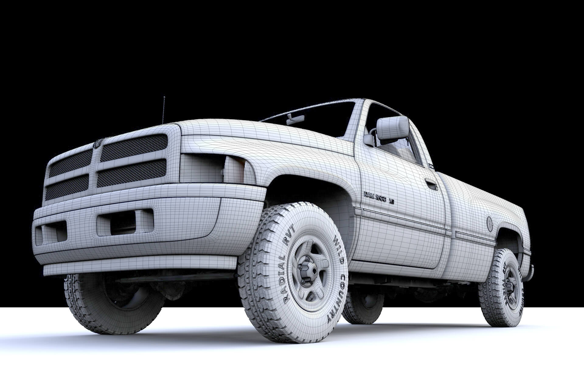 Dodge Ram 1500 V8 Single Cab 1995 - 3D Model by brunomcardoso