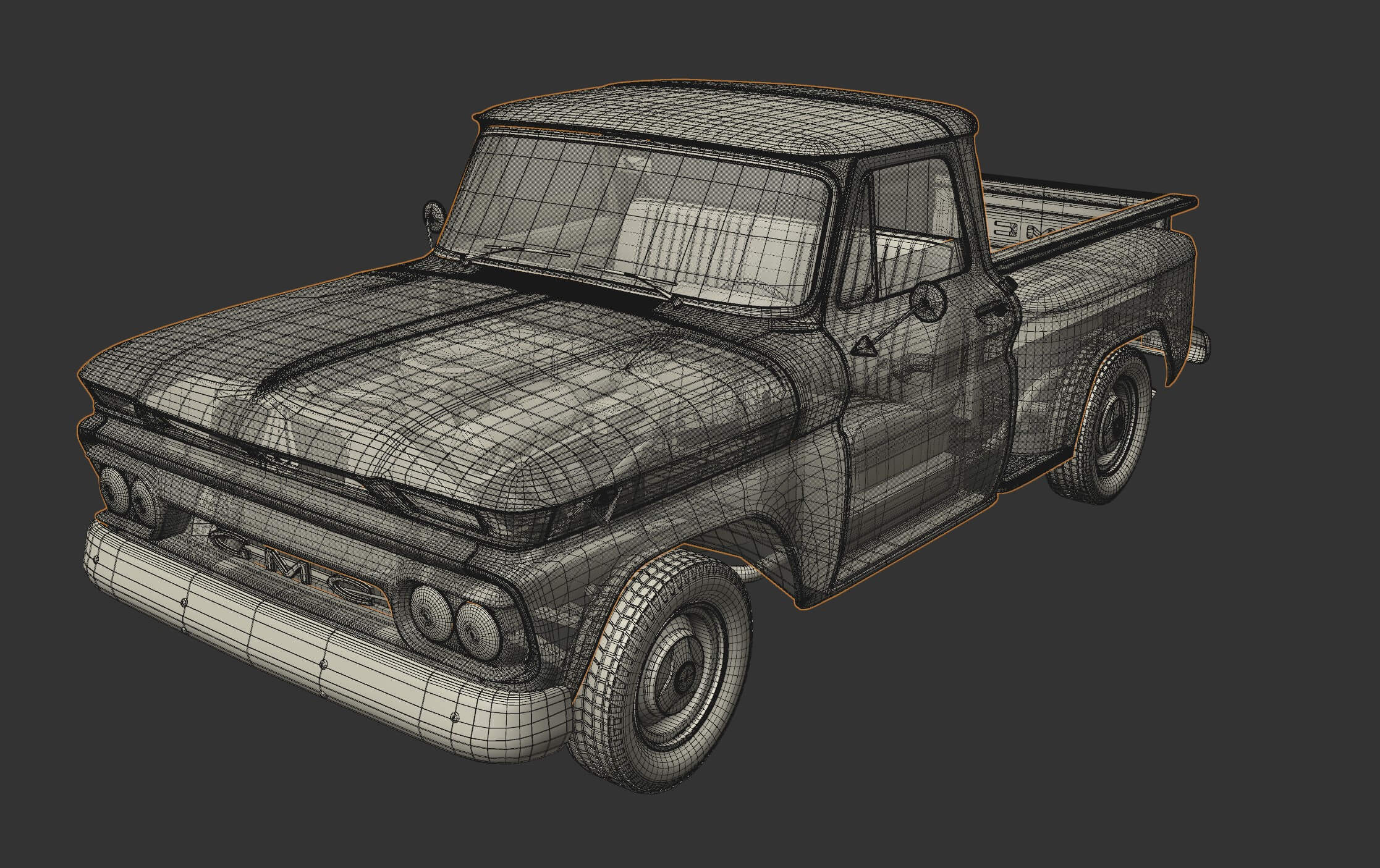GMC Pickup Truck Stepside 1964 - 3D Model by brunomcardoso