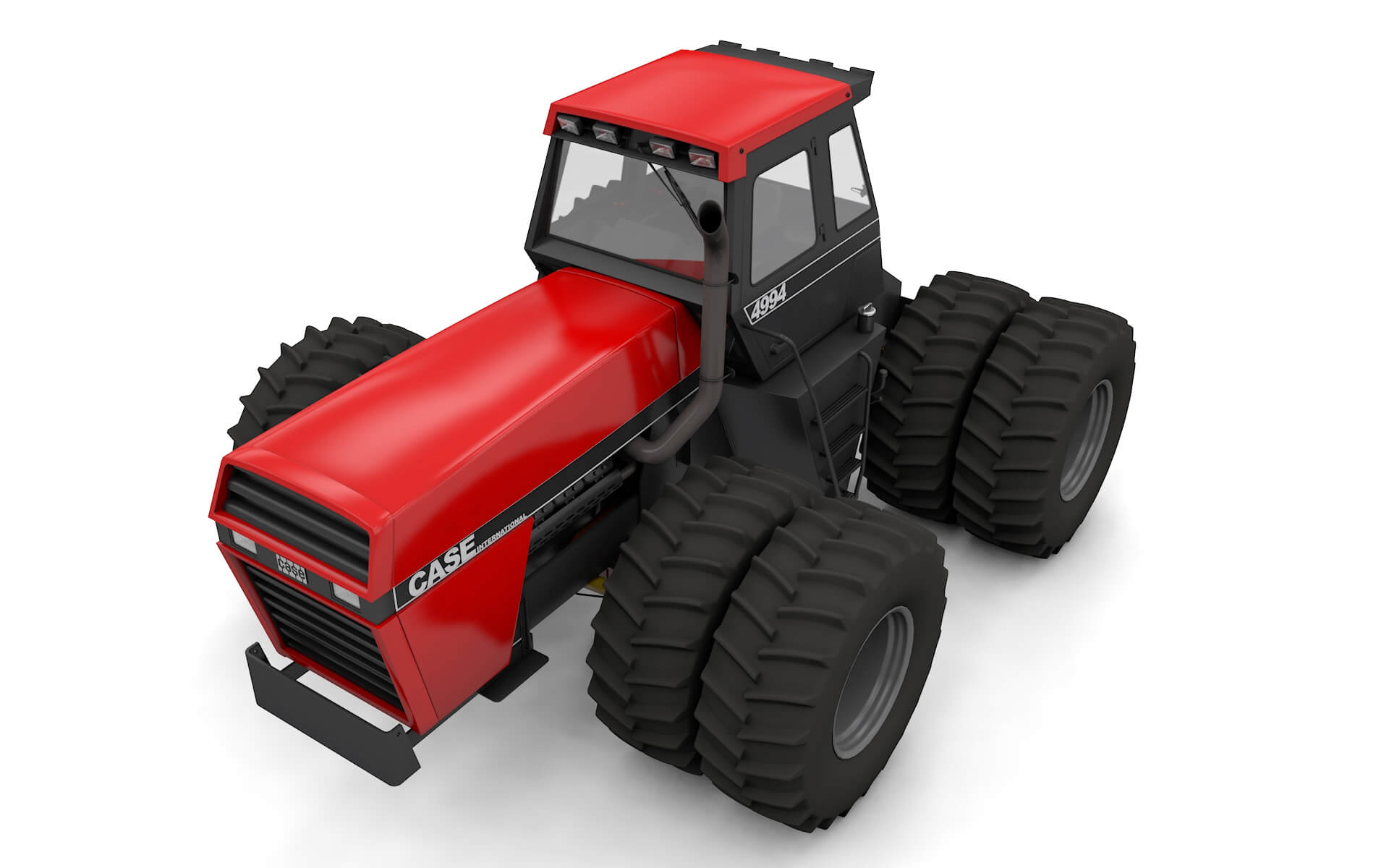 Ji Case 4994 1984 Tractor Red Version - 3D Model by brunomcardoso