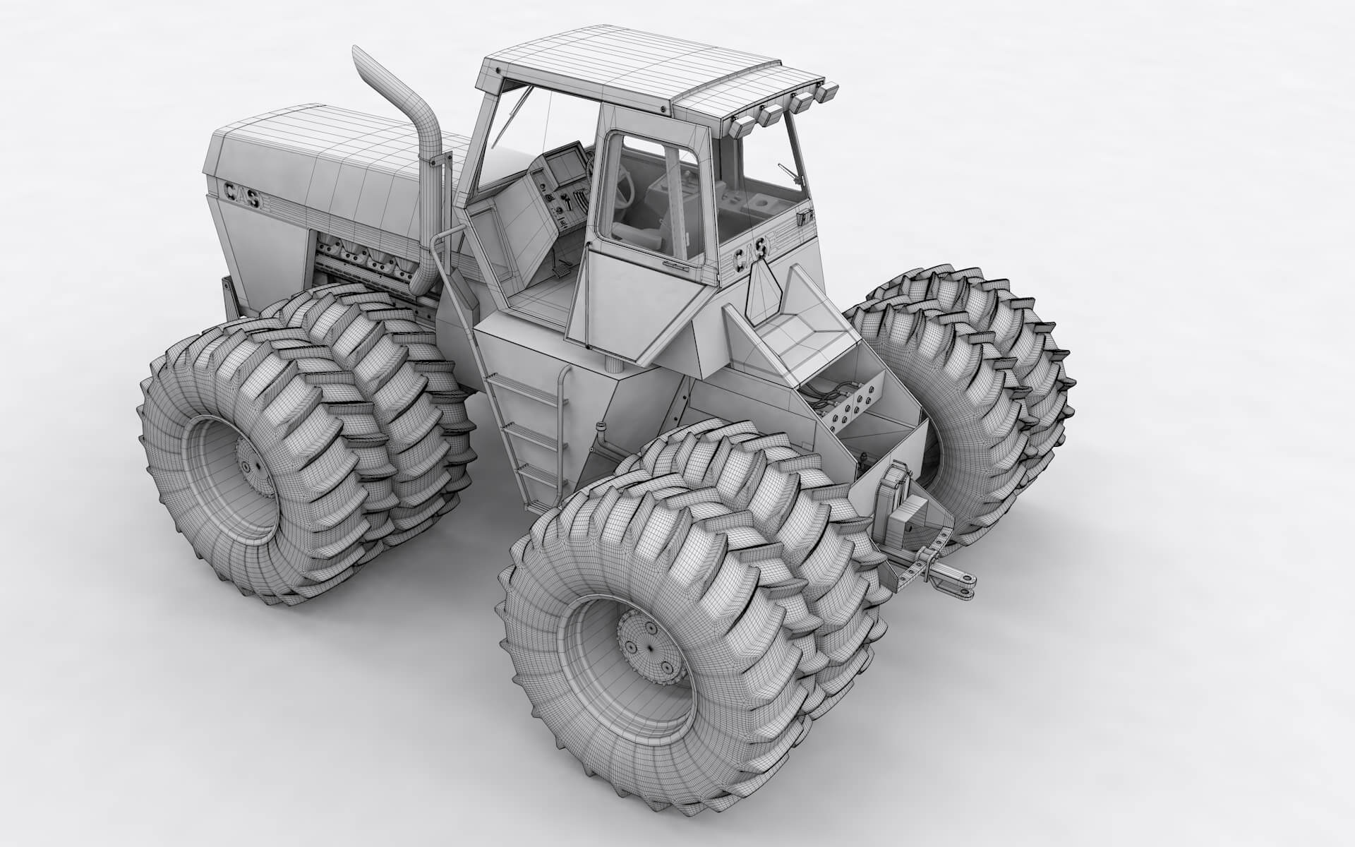 J.i. Case 4994 1984 Tractor White Version - 3D Model by brunomcardoso