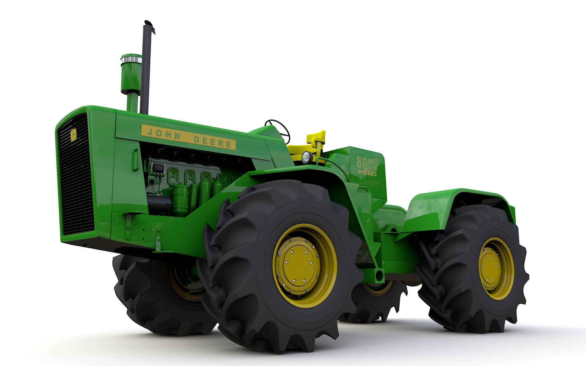 John Deere 8020 4WD Tractor 1960 - 3D Model by brunomcardoso