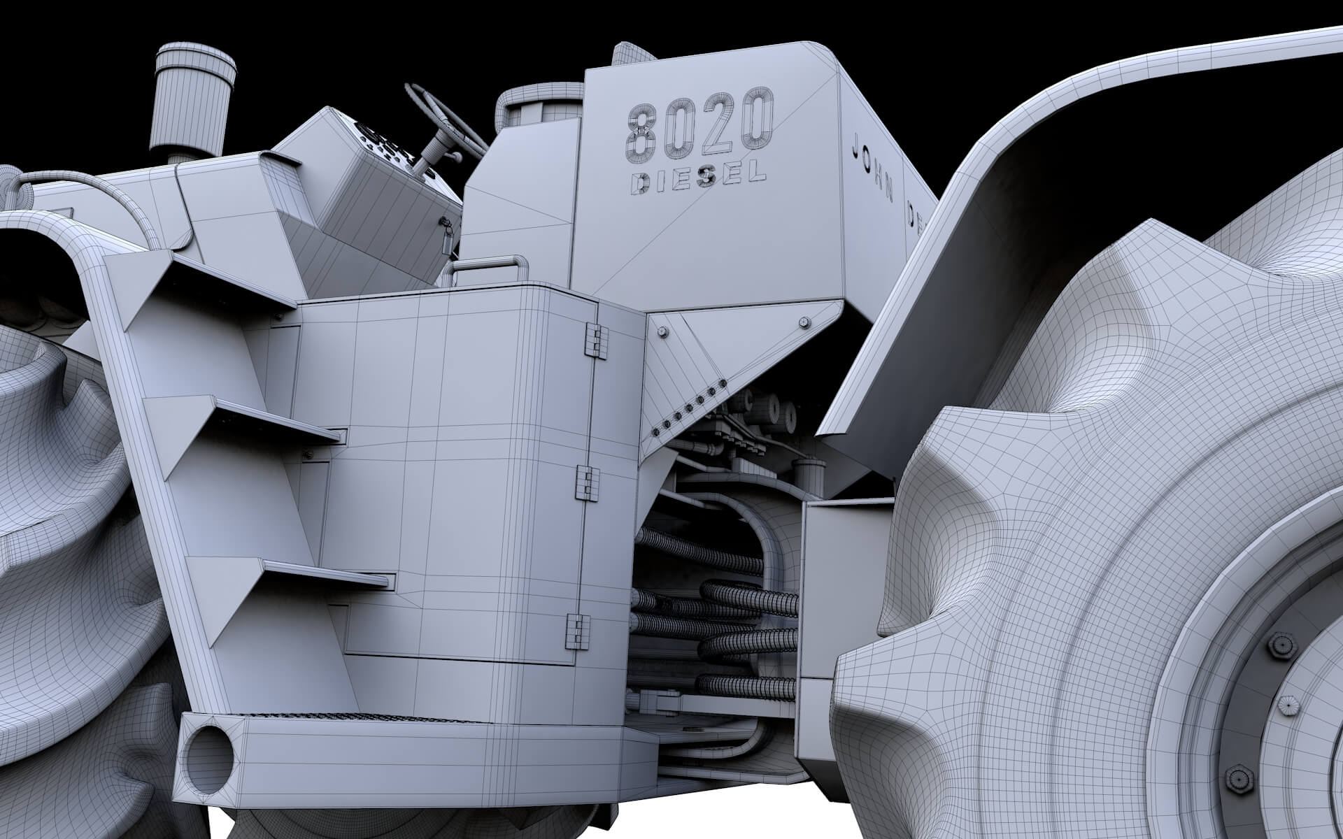 John Deere 8820 4WD Tractor 1960 - 3D Model by brunomcardoso