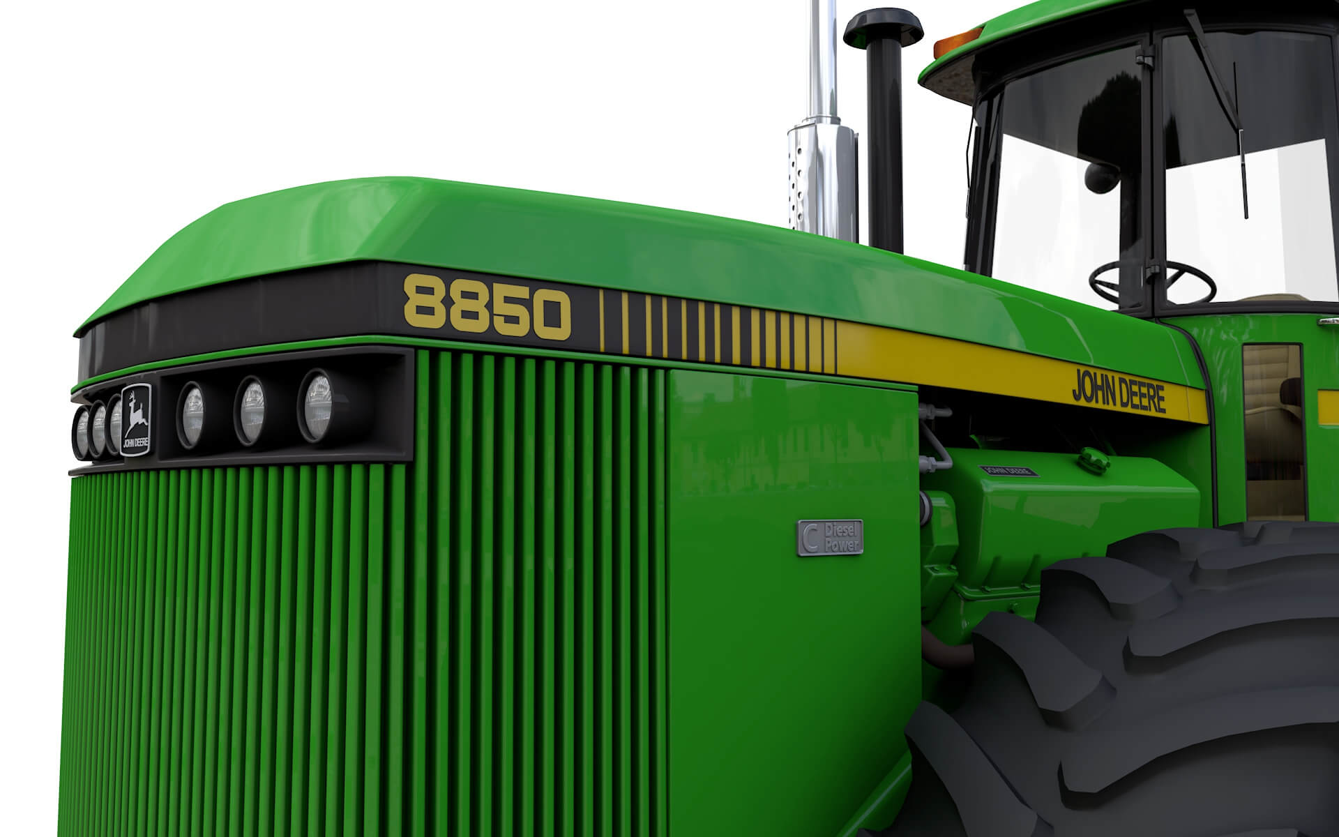 John Deere 8850 4WD Tractor 1985 - 3D Model by brunomcardoso