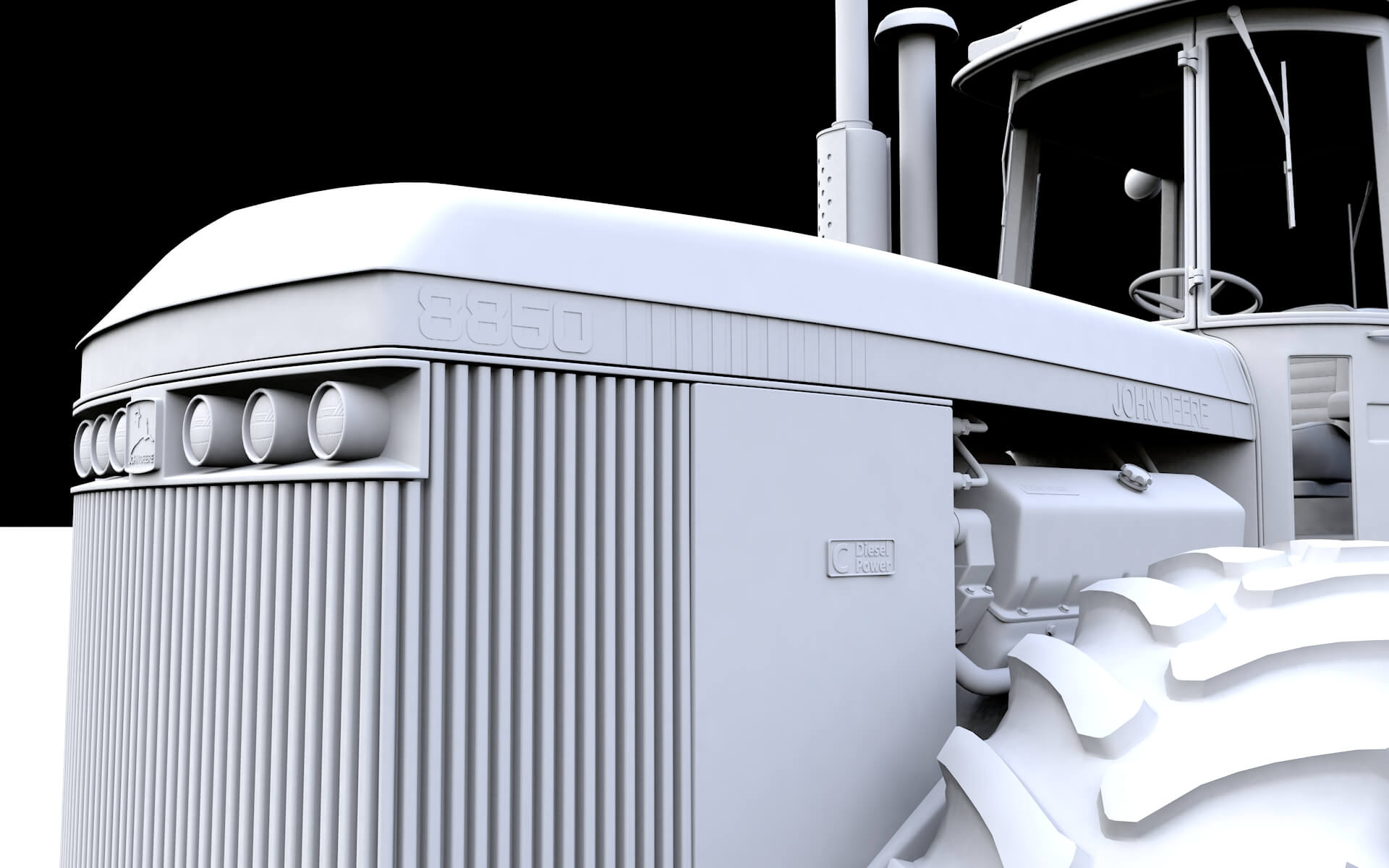 John Deere 8850 4WD Tractor 1985 - 3D Model by brunomcardoso