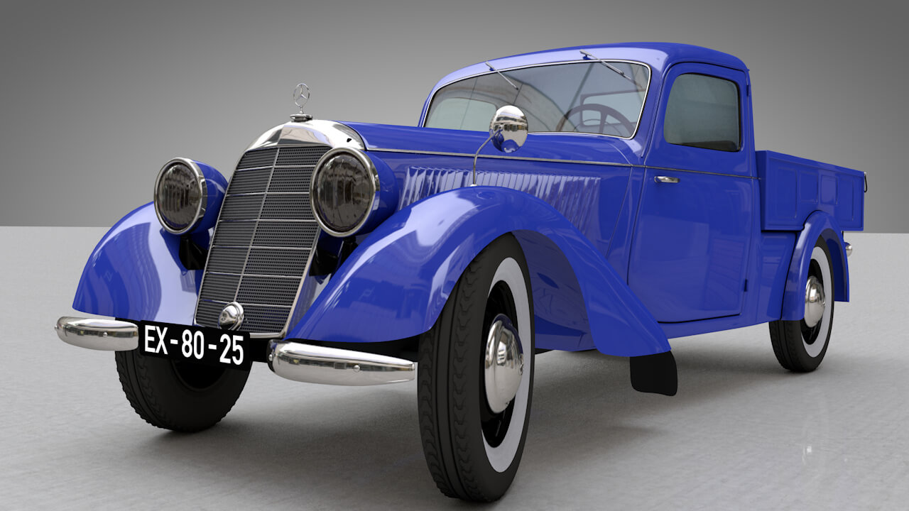 Mercedes-Benz 170V Pickup 1947 3D Model by brunomcardoso