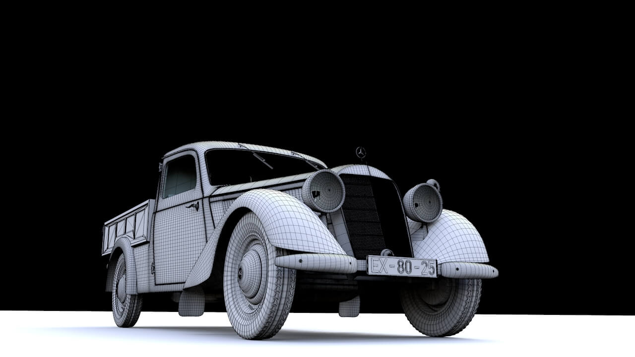 Mercedes-Benz 170V Pickup 1947 3D Model by brunomcardoso