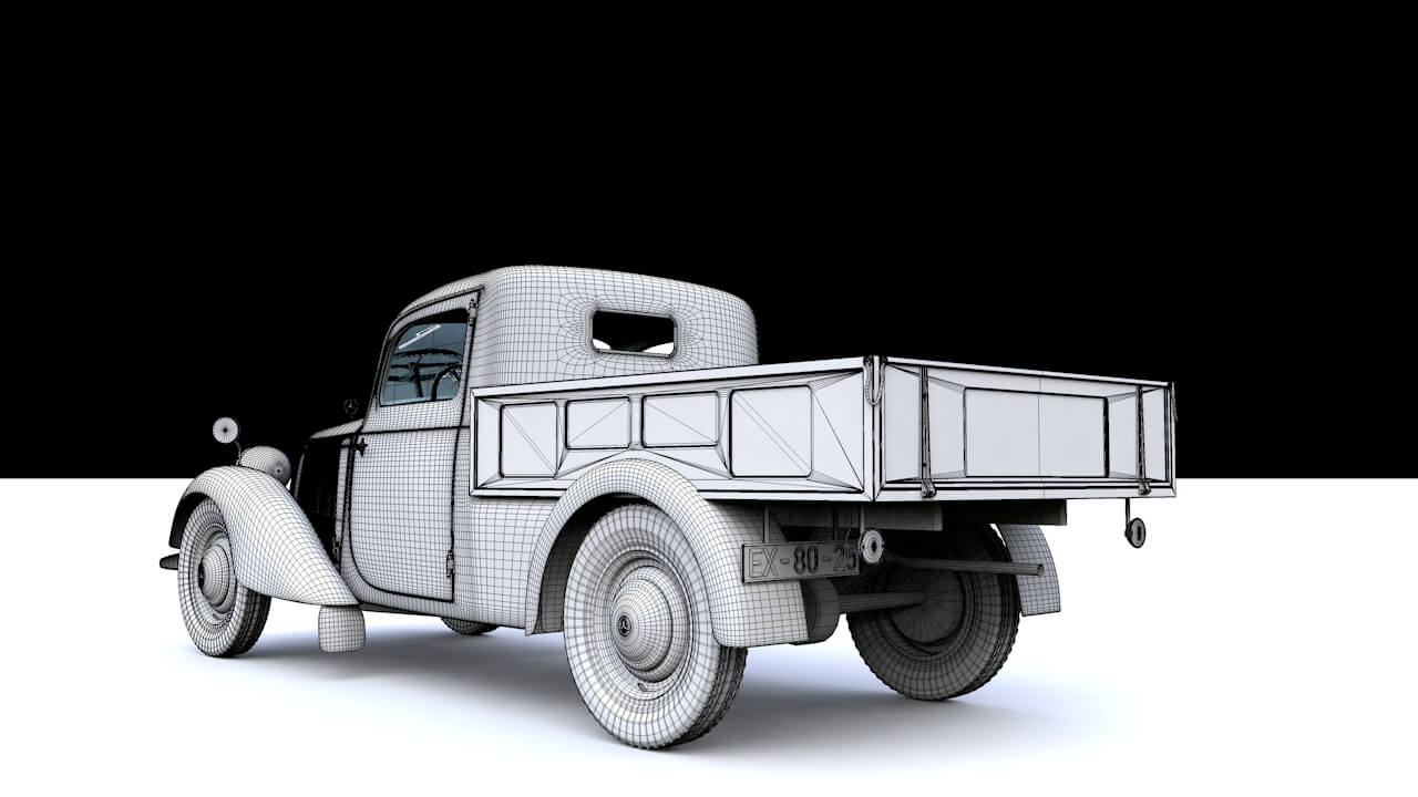 Mercedes-Benz 170V Pickup 1947 3D Model by brunomcardoso