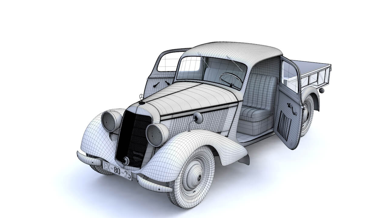 Mercedes-Benz 170V Pickup 1947 3D Model by brunomcardoso