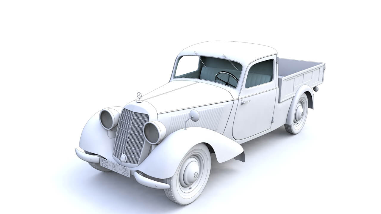 Mercedes-Benz 170V Pickup 1947 3D Model by brunomcardoso