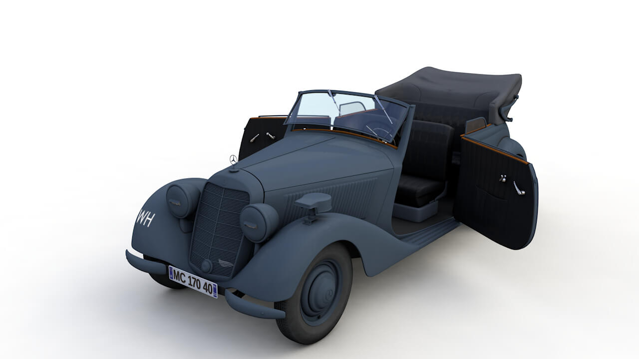 Mercedes-Benz Typ 170V Cabriolet B German Staff 1940 3D Model by ...
