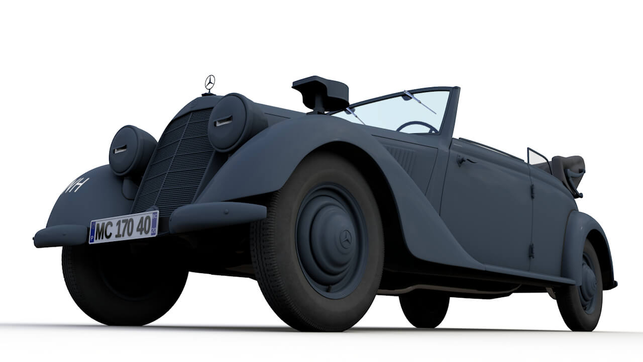 Mercedes-Benz Typ 170V Cabriolet B German Staff 1940 3D Model by ...