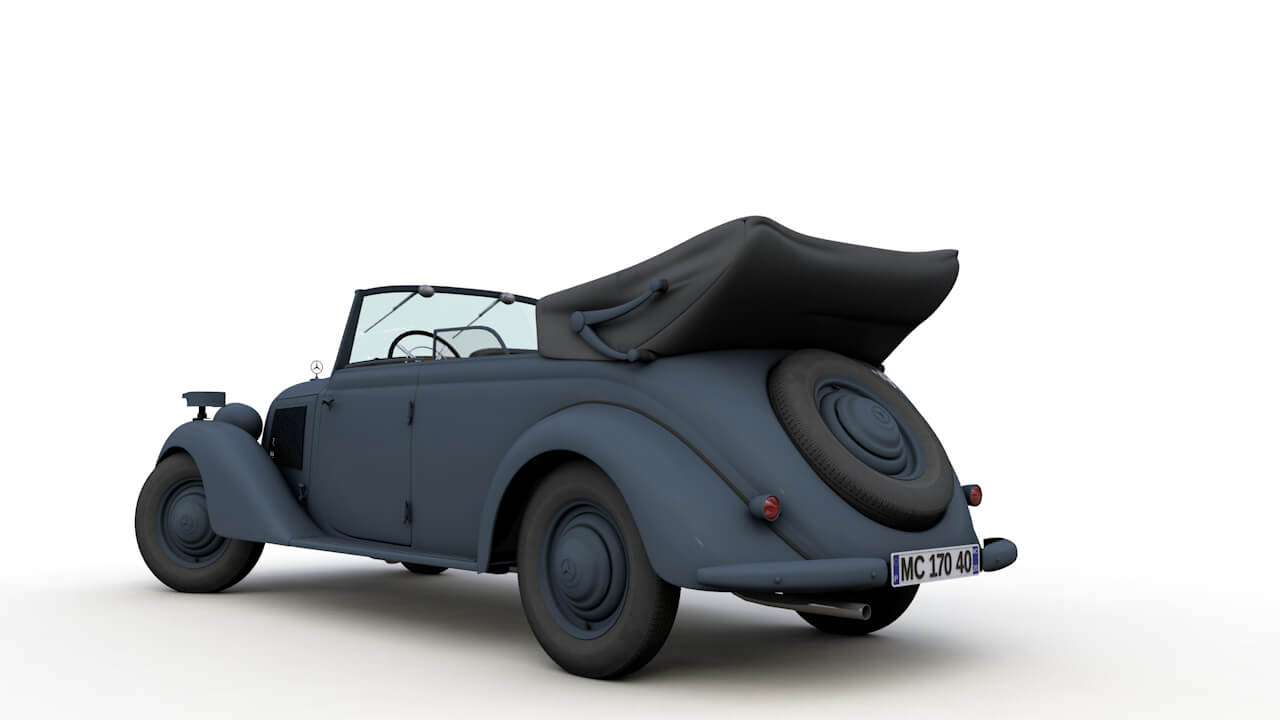 Mercedes-Benz Typ 170V Cabriolet B German Staff 1940 3D Model by ...