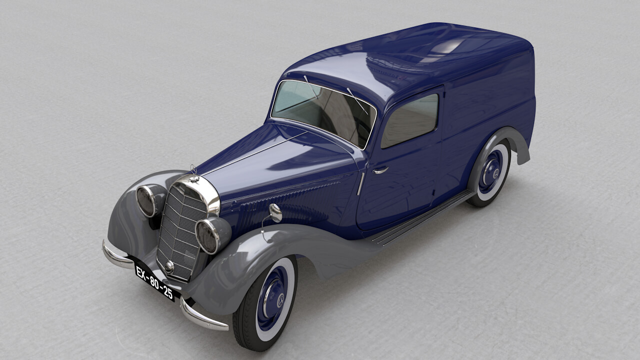 Mercedes V170 Panel Van 1952 - 3D Model by brunomcardoso