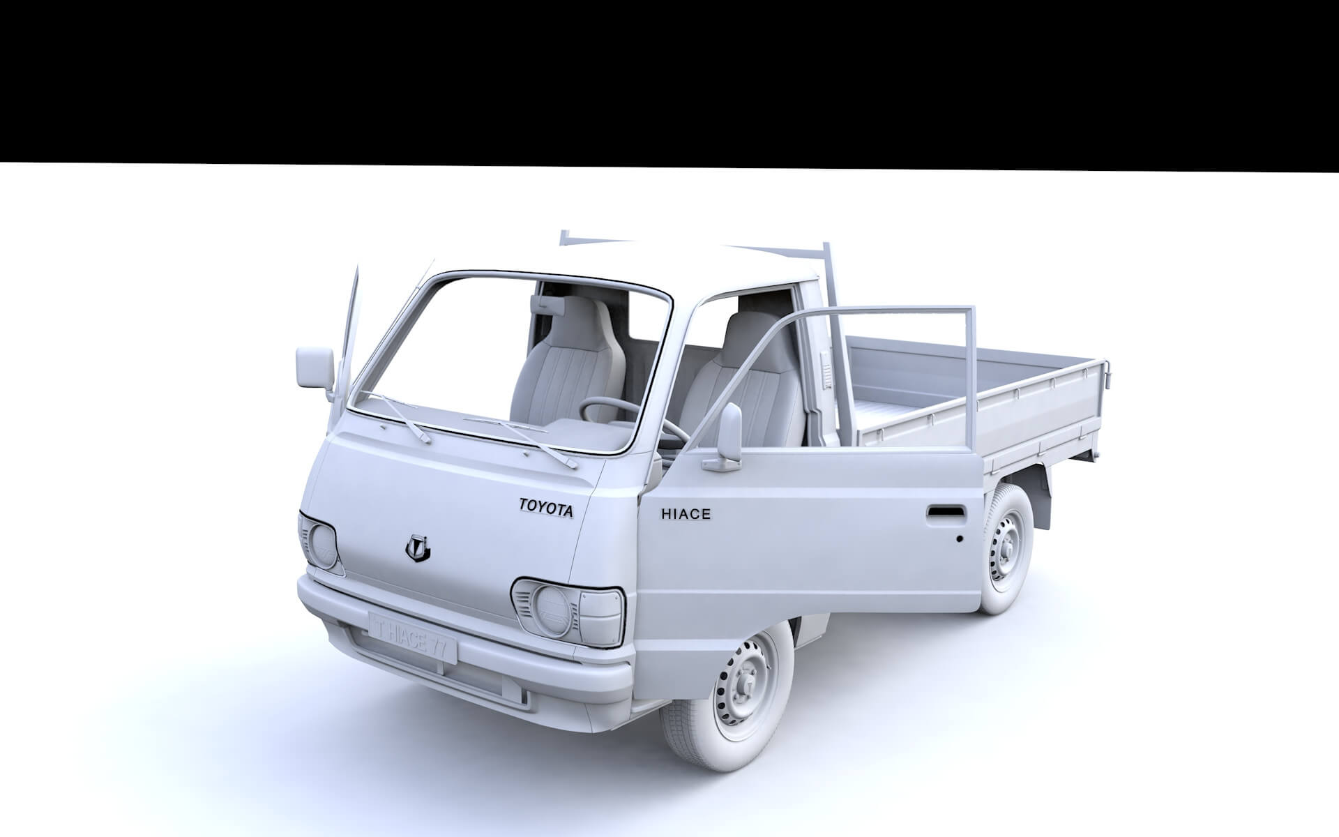 Toyota Hiace Pickup Truck 1977 3D Model by brunomcardoso