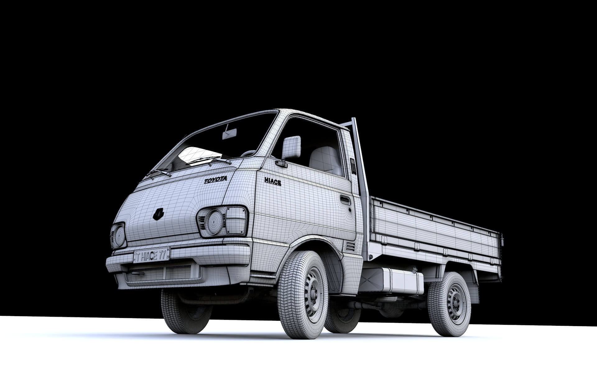 Toyota Hiace Pickup Truck 1977 3D Model by brunomcardoso