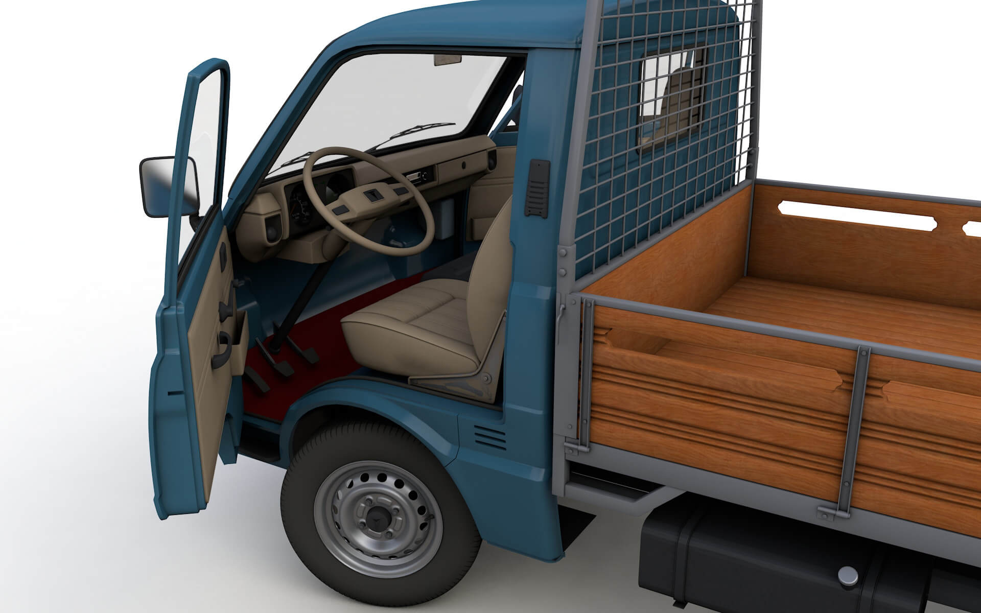 Toyota Hiace Pickup Truck 1977 Wood - 3D Model by brunomcardoso