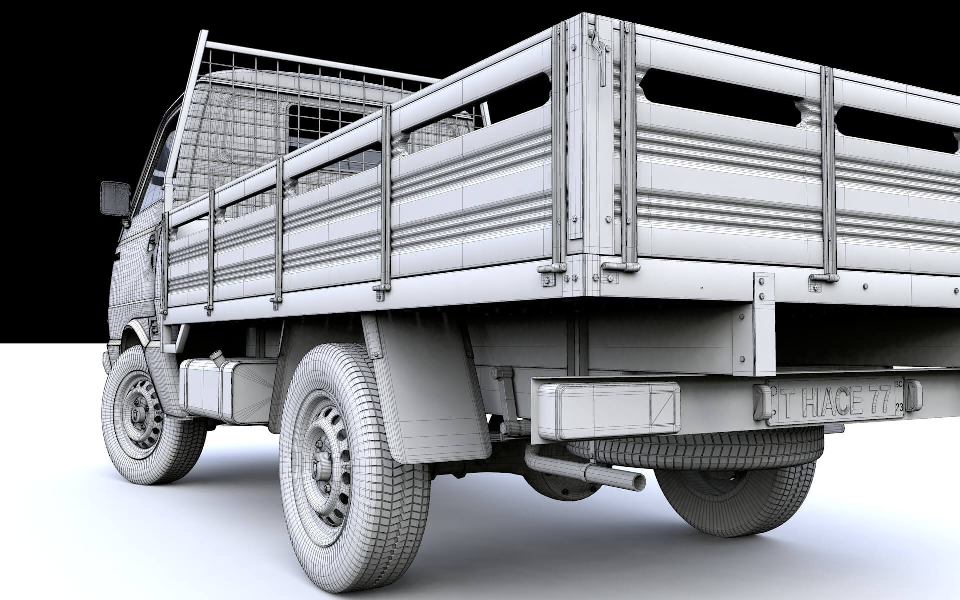 Toyota Hiace Pickup Truck 1977 Wood - 3D Model by brunomcardoso