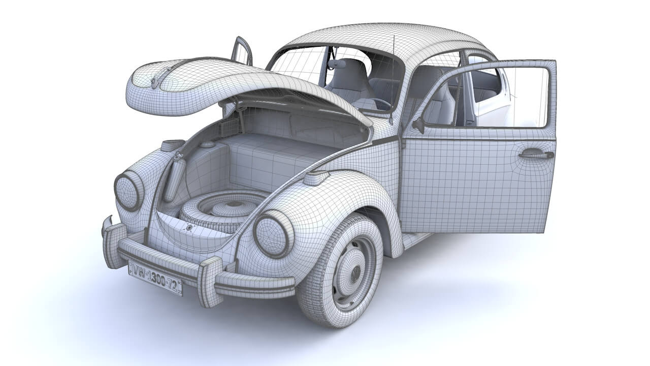 Volkswagen Super Beetle 1972 - 3D Model by brunomcardoso