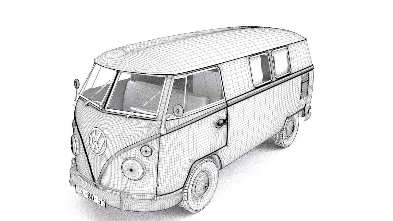 Volkswagen Transporter Split Screen Camper Van 1965 - 3D Model by ...