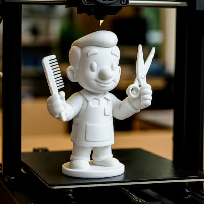 Barber Cartoon Character STL 3D Print Model by brunonunesdp