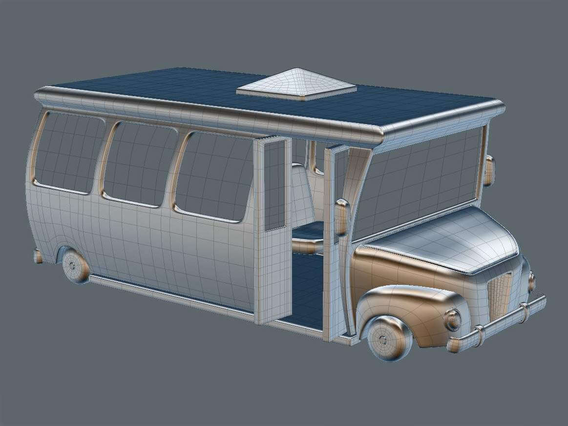 Cartoon Bus - 3D Model by brunonunesdp