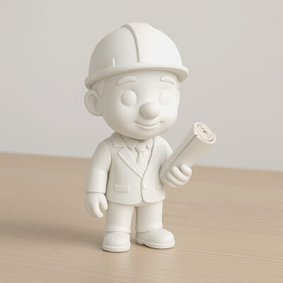 Cartoon Engineer 3D Printable 3D Print Model by brunonunesdp