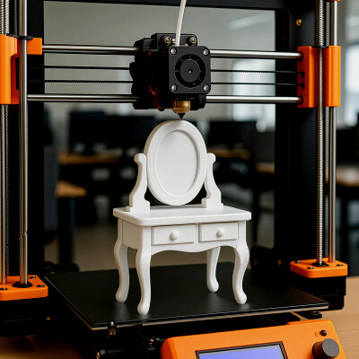 Cartoon Vanity Table 3D Printable 3D Print Model by brunonunesdp