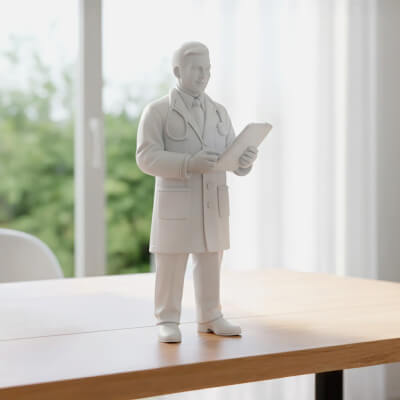 Doctor with Clipboard 3D Printable 3D Print Model by brunonunesdp