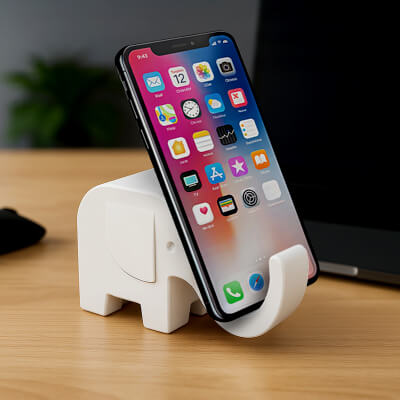 Elephant Phone Stand 3D print model by brunonunesdp