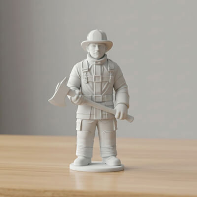 Firefighter with Axe 3D Printable 3D Print Model by brunonunesdp