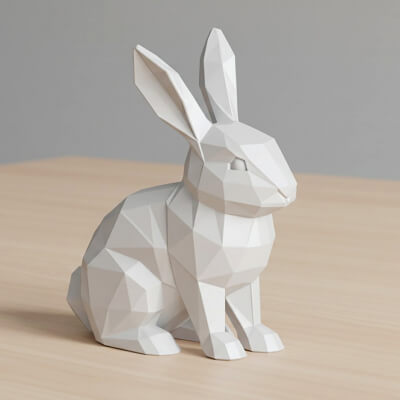 Low-Poly Rabbit 3D Printable 3D print model by brunonunesdp